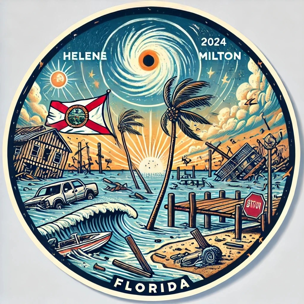 Hurricane Helene and Milton Relief Stickers - Florida Strong ...